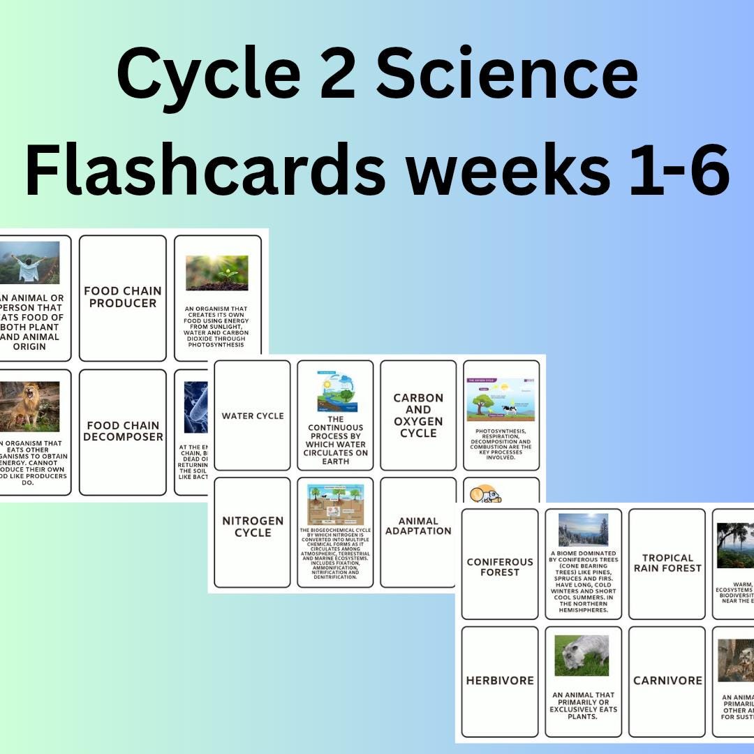 Cycle 2 Science Flashcards Weeks 1-6 for Foundations Classical ...