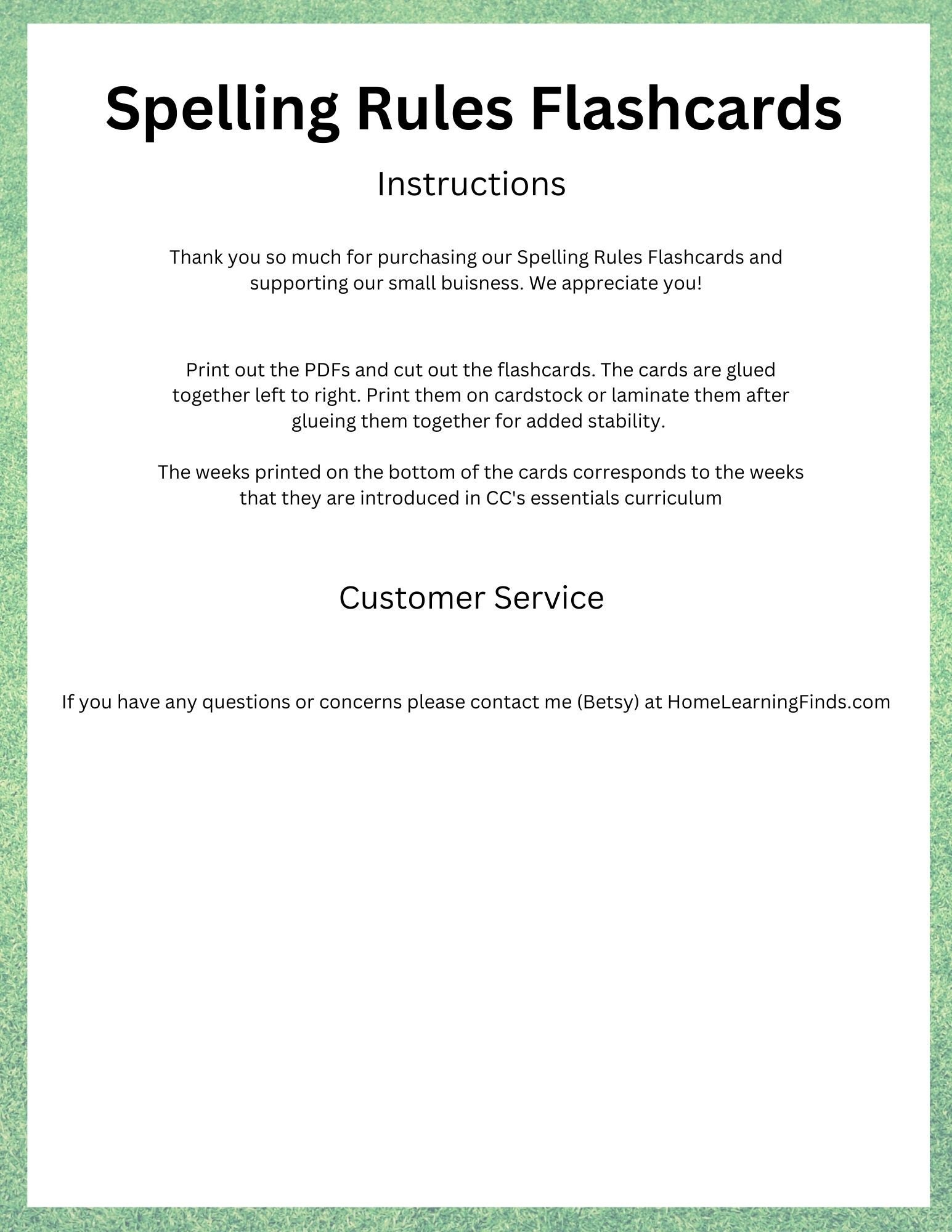 Spelling Rules Flashcards Part 1. Goes With Classical Conversations ...