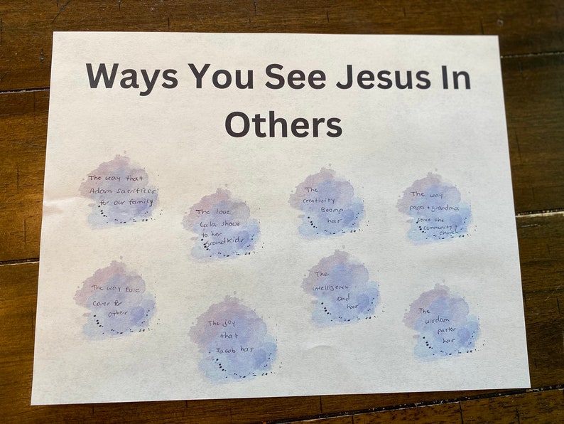 Ways You See Jesus in Others Worksheet/ Sunday School Worksheet ...