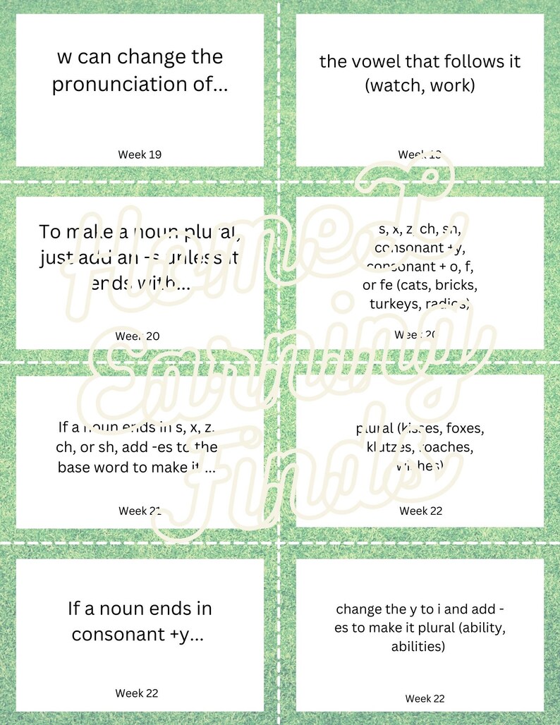 Spelling Rules Flashcards Part 2, Goes Along With Classical ...