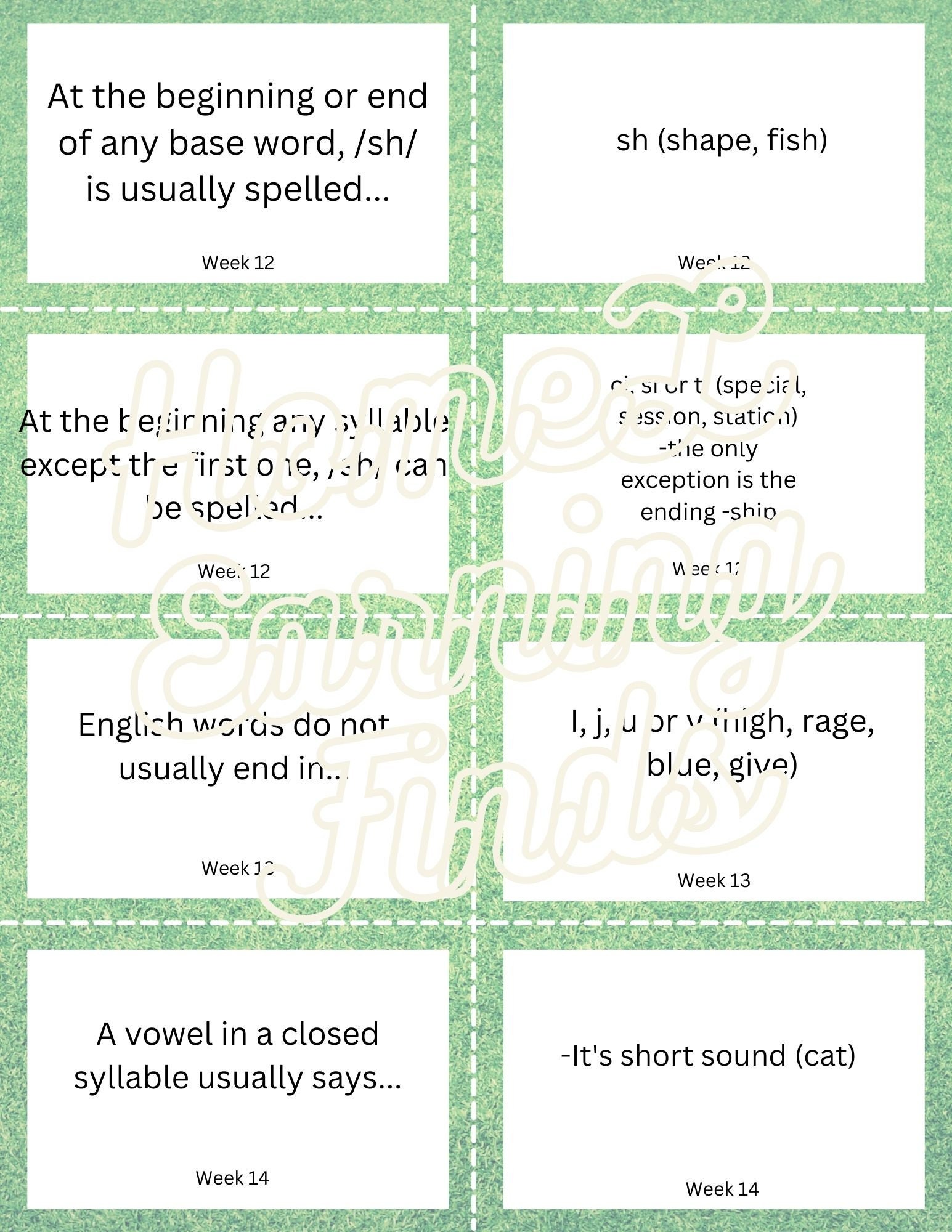 Spelling Rules Flashcards Part 1. Goes With Classical Conversations ...