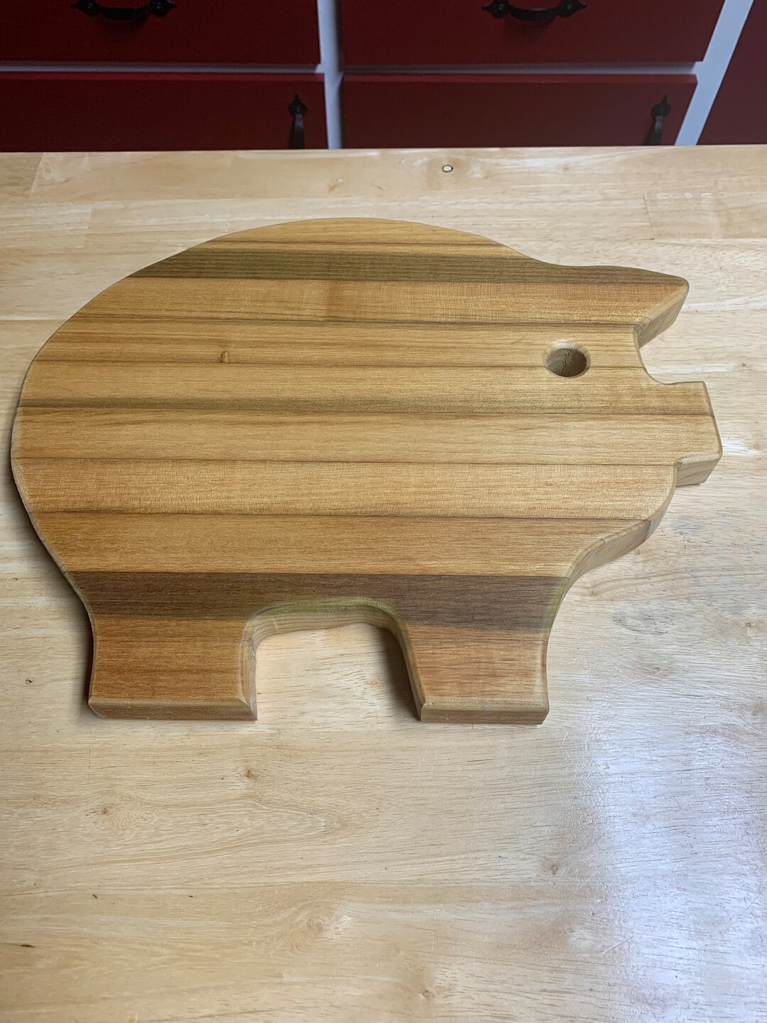 Wood Cutting Chopping Block Pig Cutting Board Handcrafted Chopping ...