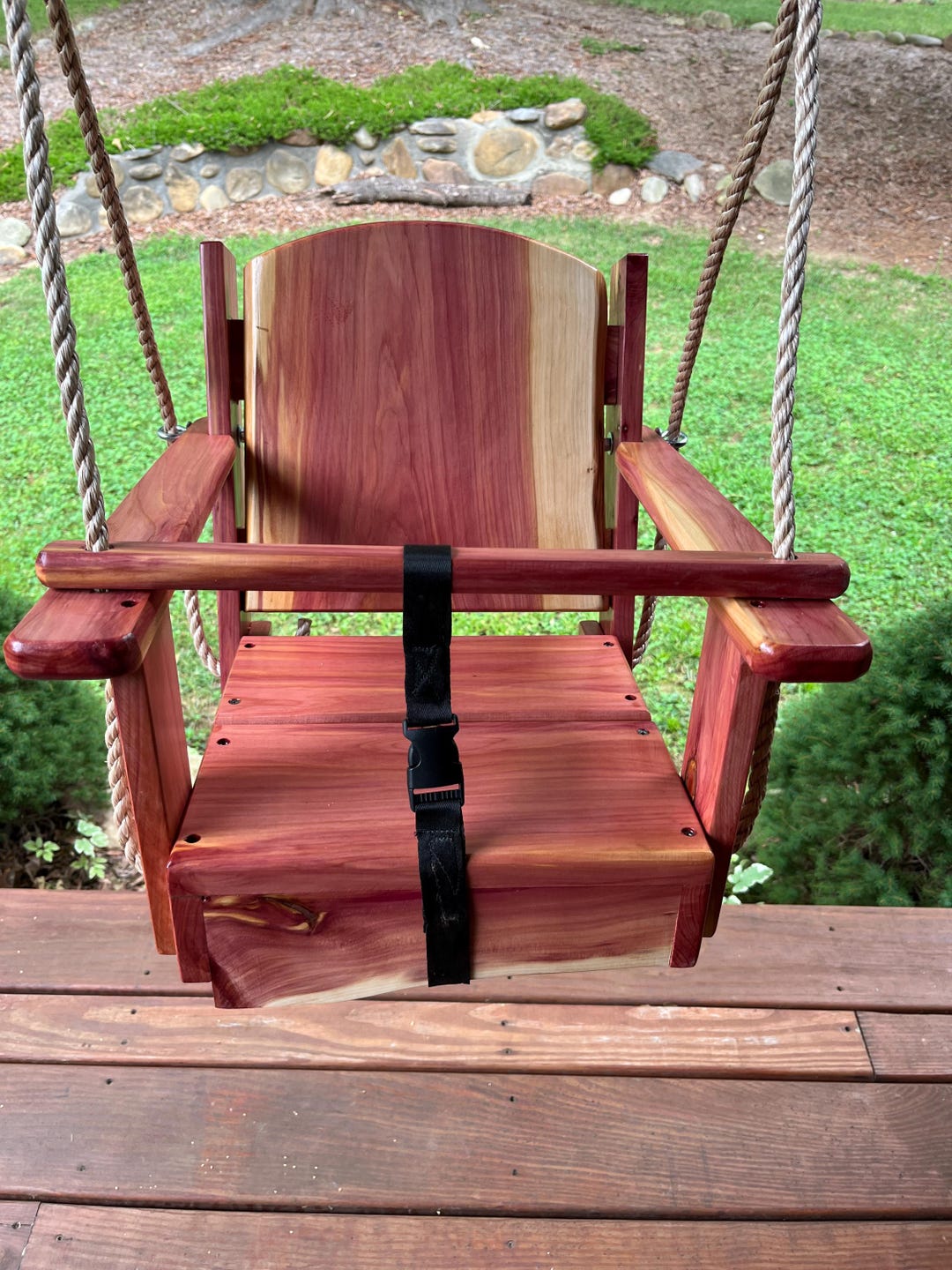 Live Edge Cedar Baby Swing: Handcrafted Rustic Outdoor Seating-heirloom ...