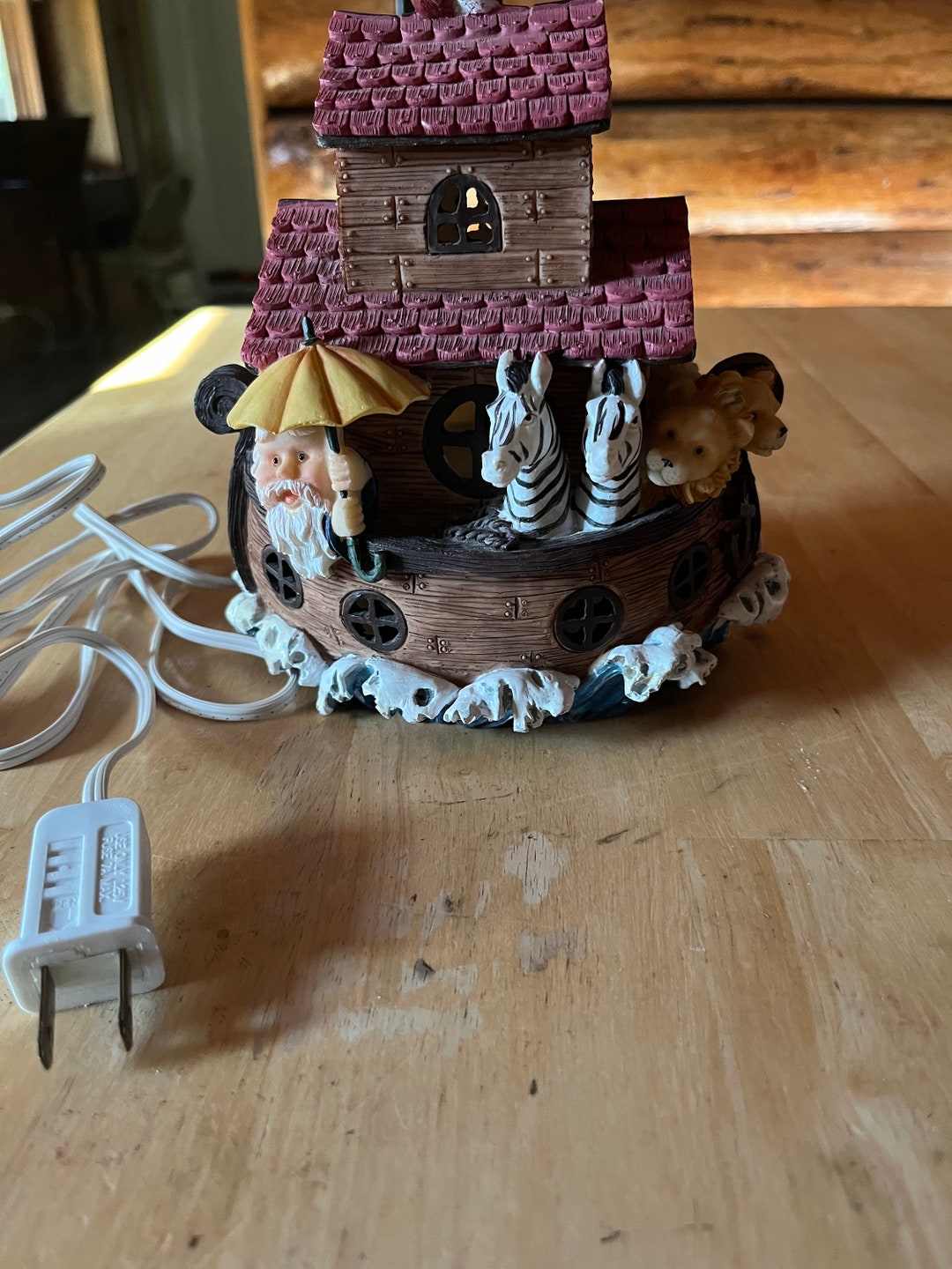 Vintage Noah's Ark Lamp-noah's Ark Lamp-baby Room Lamp-6 1/2'' Wide-7 1 ...