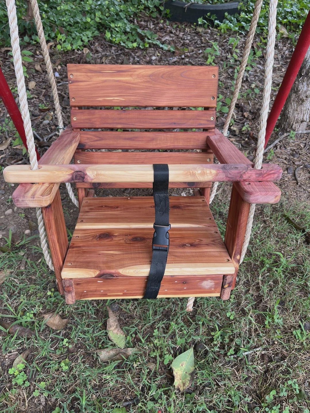Handcrafted Cedar Baby Swing: Rustic Toddler Tree Swing With Rope - Etsy