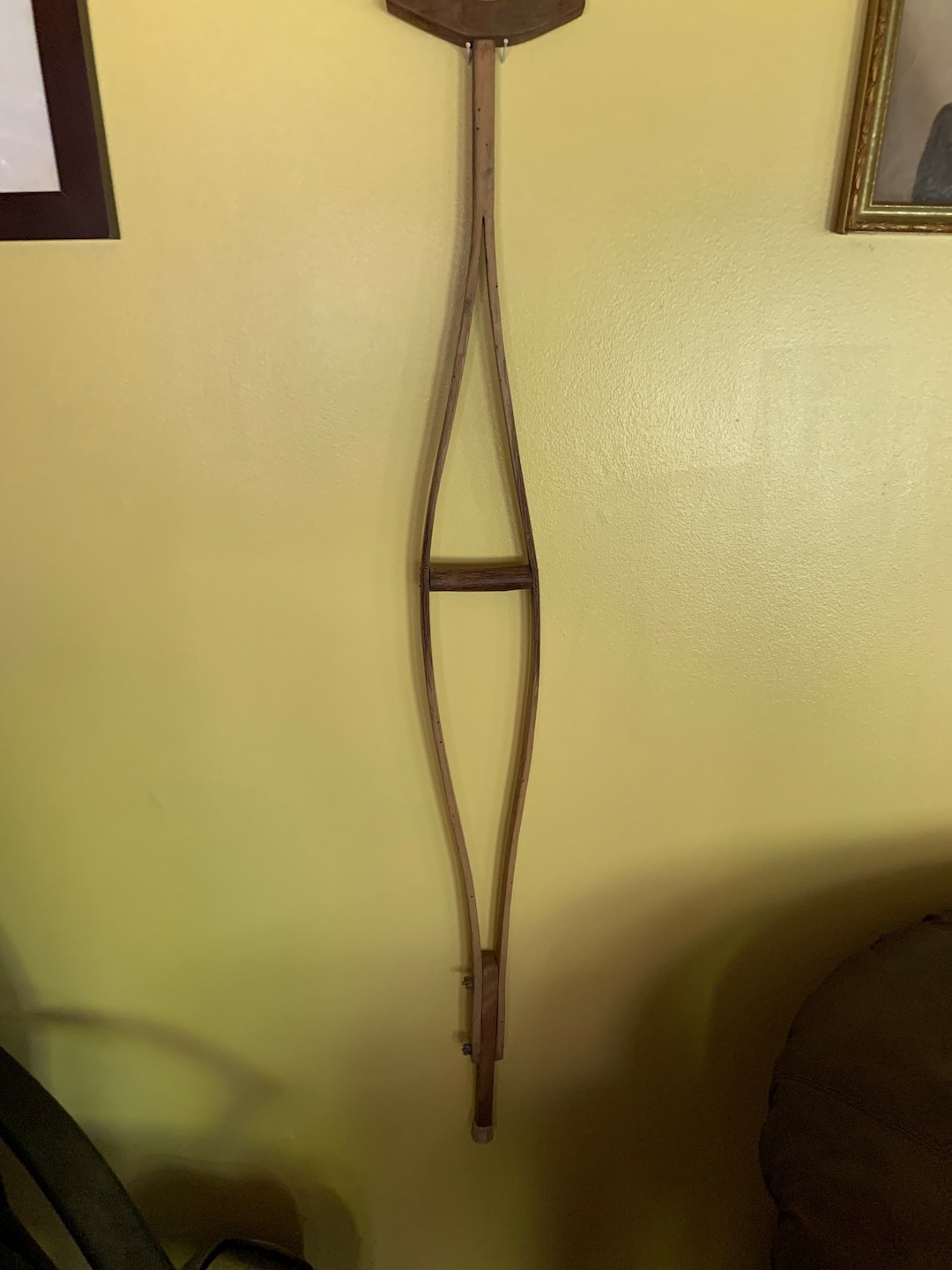 Vintage Handcrafted Wood Crutch for Adult Use Rare Wooden Crutch ...