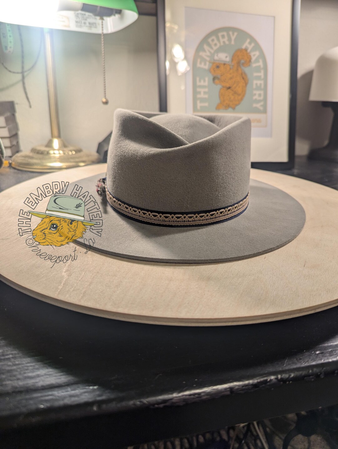 Handmade 50/50 Vintage Beaver Brand Fur Felt Hat - Silver Gray - 57 Cm (7-1/8) - Teardrop ...