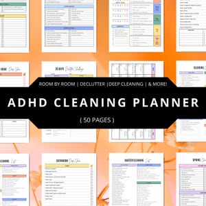 Editable ADHD Cleaning Schedule Template Bundle, ADHD Cleaning Planner ...