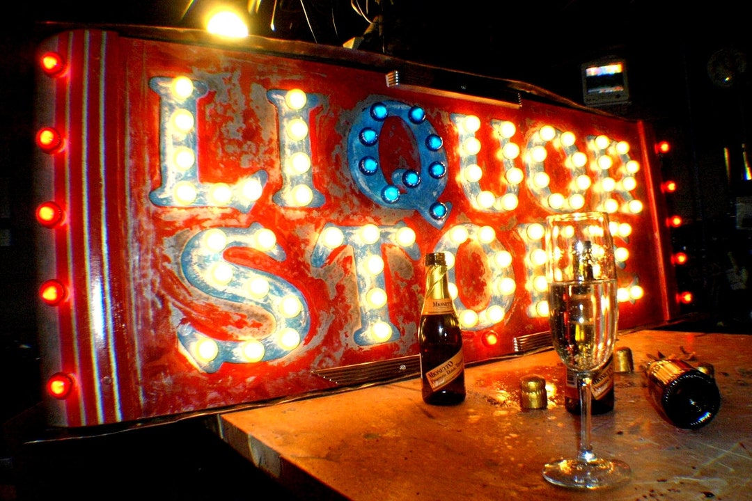 SALE Vintage Marquee Art Liquor Store Art Deco Style by Aranacci - Etsy