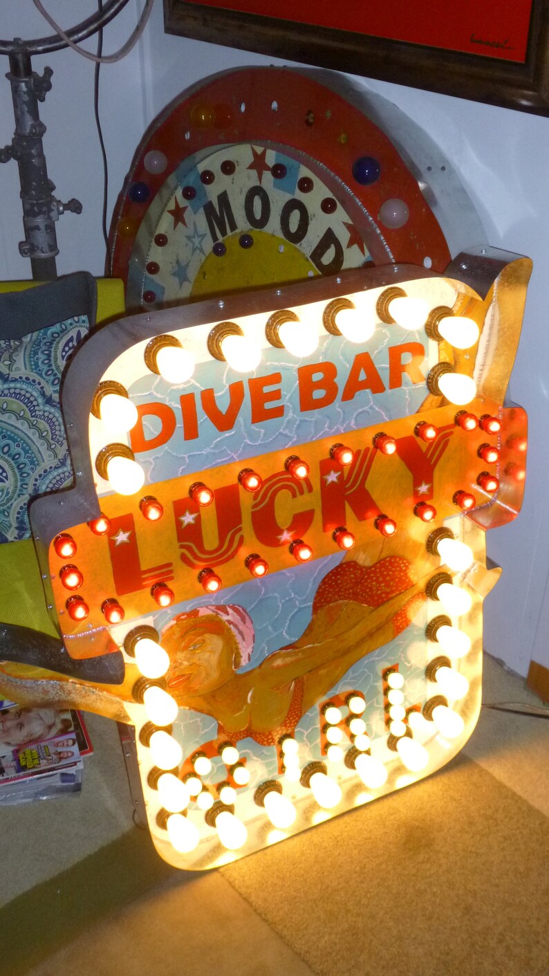 Marquee Dive BAR Lucky Girl Swim Outdoor Marquee 36X36 - Etsy