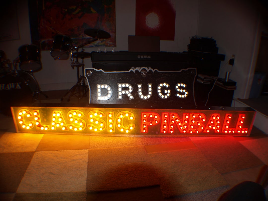 Custom Vtg Marquee Lights Art PINBALL ARCADE 9ft Long With Phenolic ...