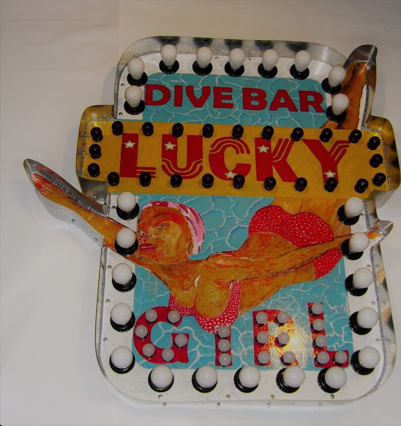Marquee Dive BAR Lucky Girl Swim Outdoor Marquee 36X36 - Etsy