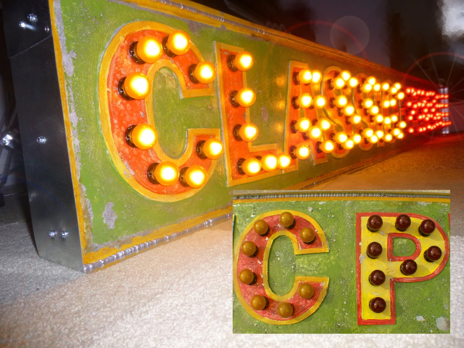 Vintage Marquee Lights Art CLASSIC PINBALL 9ft Long With Phenolic ...