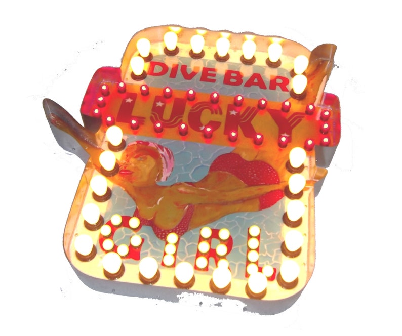 Marquee Dive BAR Lucky Girl Swim Outdoor Marquee 36X36 - Etsy