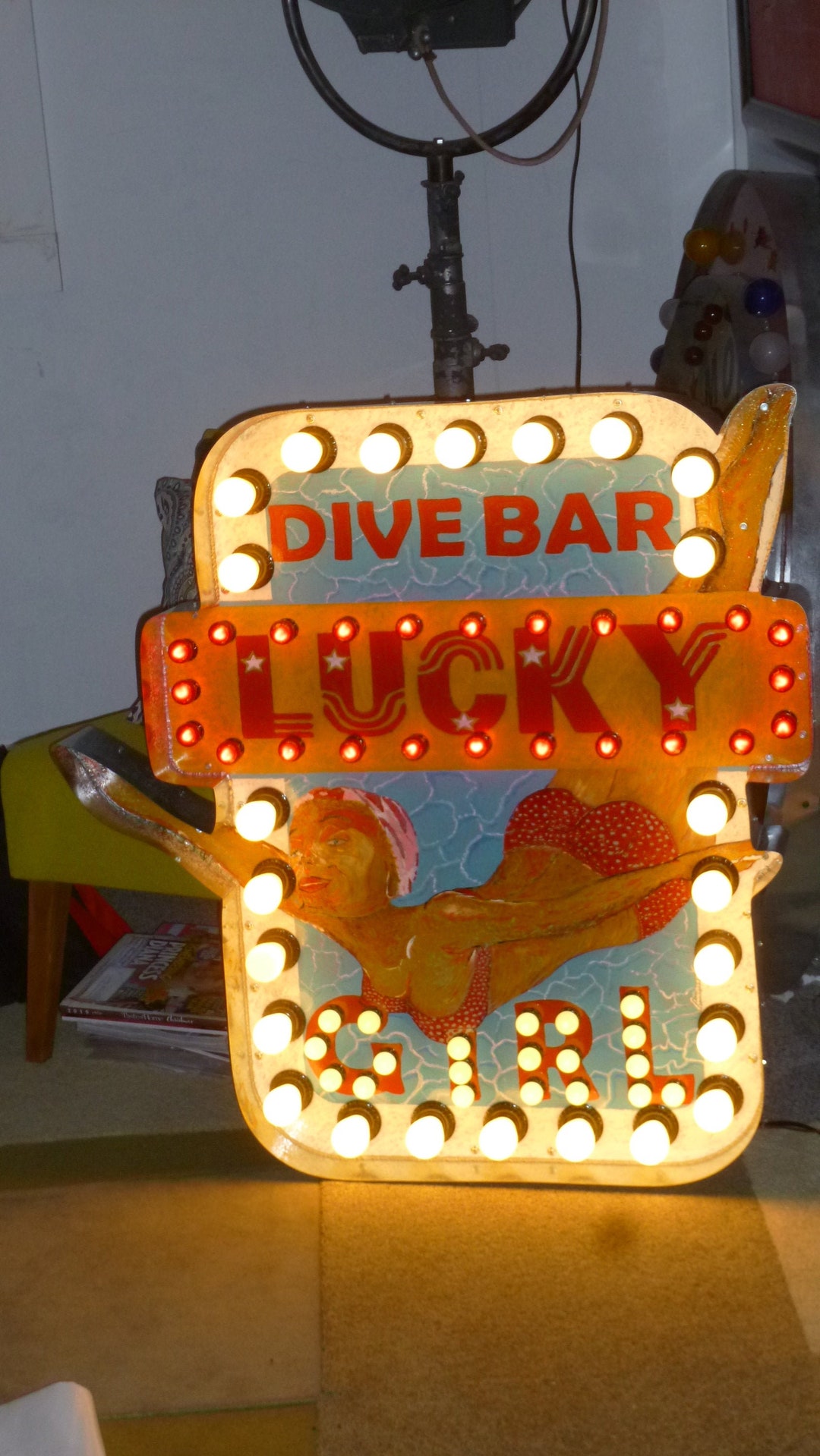 Marquee Dive BAR Lucky Girl Swim Outdoor Marquee 36X36 - Etsy