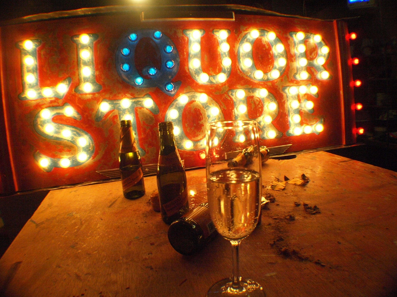 SALE Vintage Marquee Art Liquor Store Art Deco Style by Aranacci - Etsy