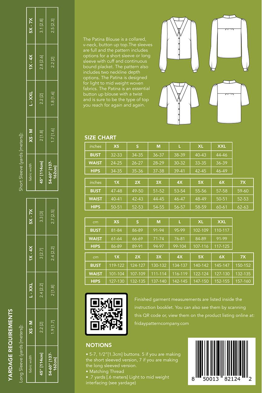 The Patina Blouse Pattern From Friday Pattern Company Designer Chelsea ...