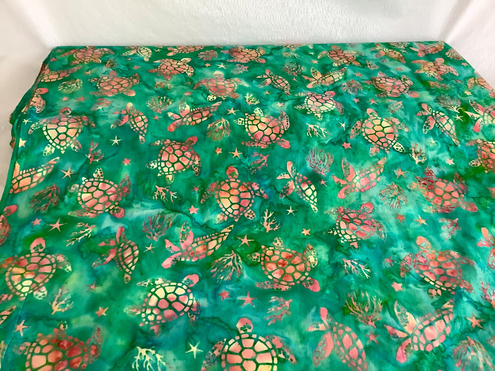 Sea Turtles Bali Batik Strawberry Daiquiri Colorway From Hoffman ...