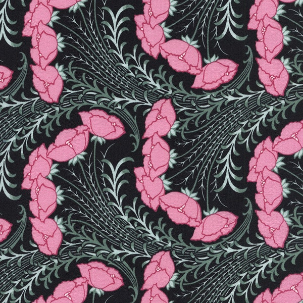 Lotus Flower Fabric Art Nouveau Dragonflies by Southwind Victorian ...