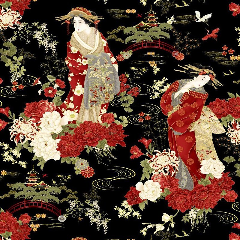 Geisha Fabric - Etsy
