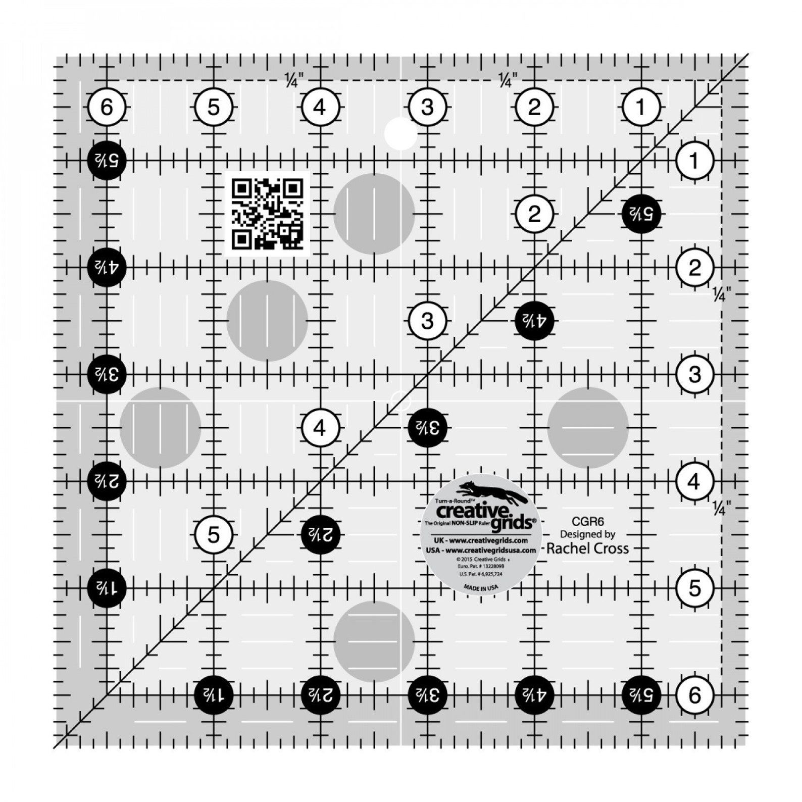 Creative Grids Quilt Ruler 6-1/2 Inch Square CGR6 - Etsy