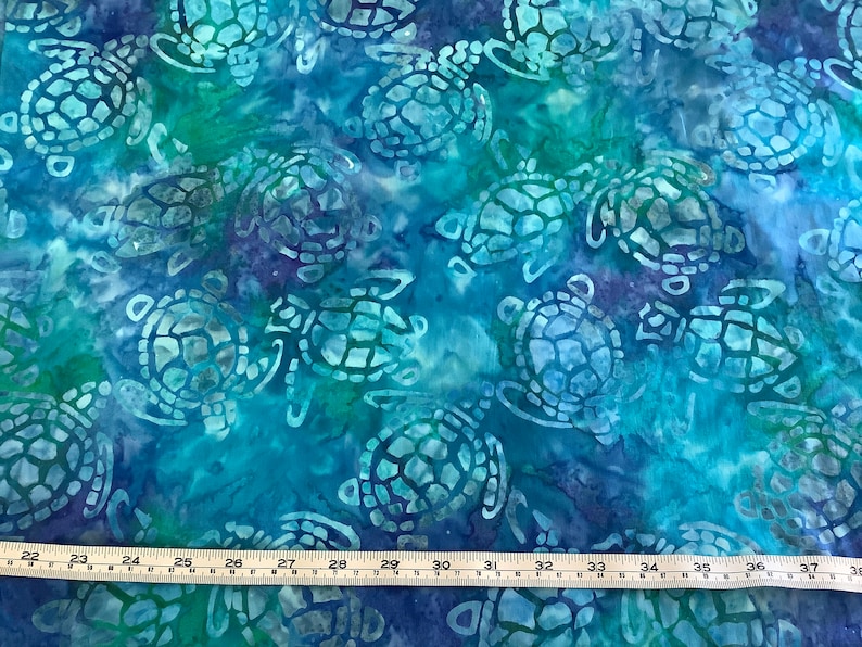 Sea Turtle Handpainted Bali Batik Turquoise With Sea Turtles - Etsy