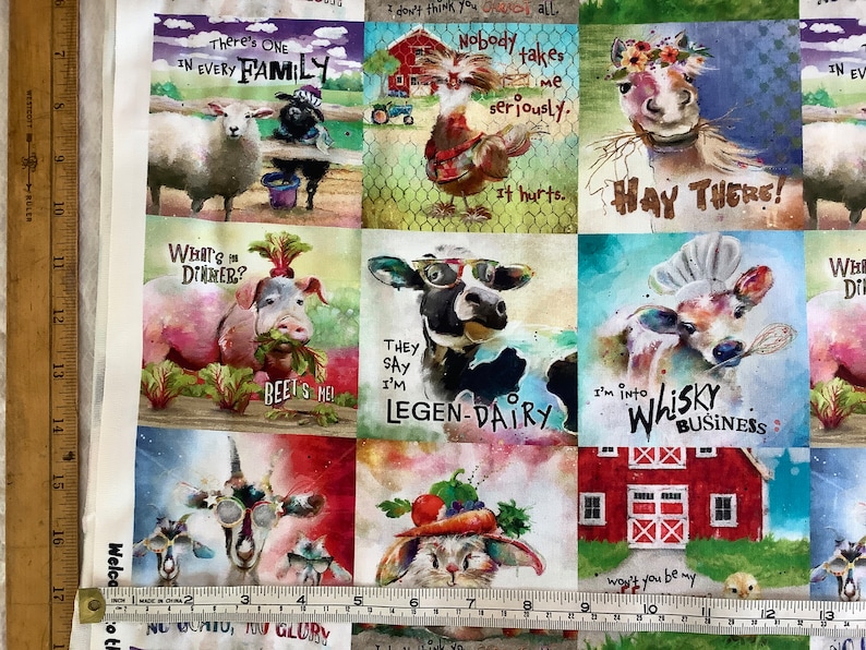 Welcome to the Funny Farm by Connie Haley 3 Wishes Fabric - Etsy