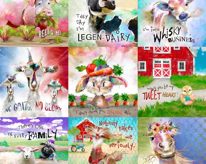 Welcome to the Funny Farm by Connie Haley 3 Wishes Fabric - Etsy
