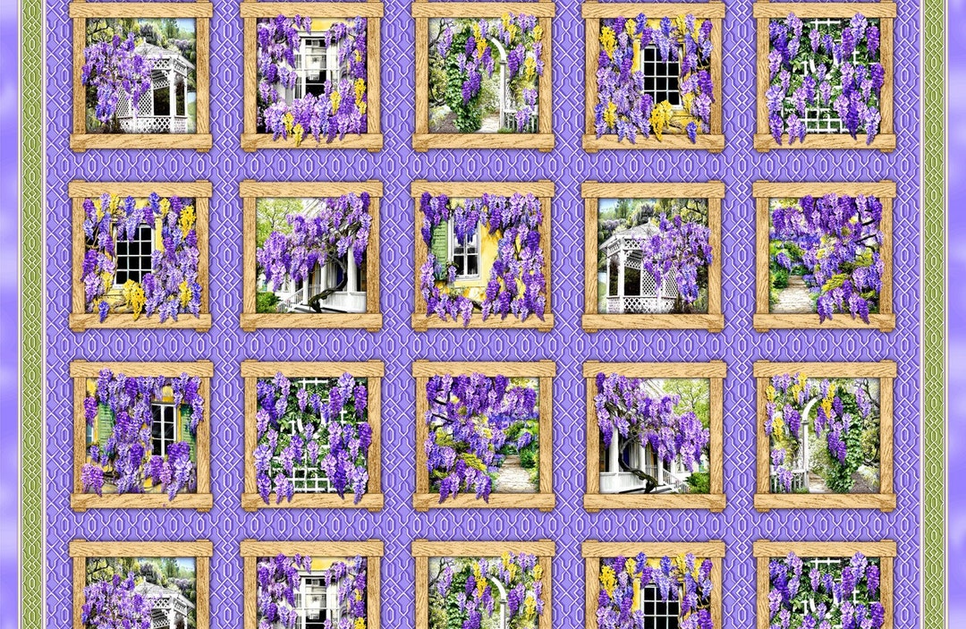 Wisteria Scenic Panel From Michael Miller Fabrics - Etsy