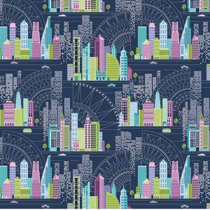 Cityscape Night From Benartex Contempo Fabrics - Etsy