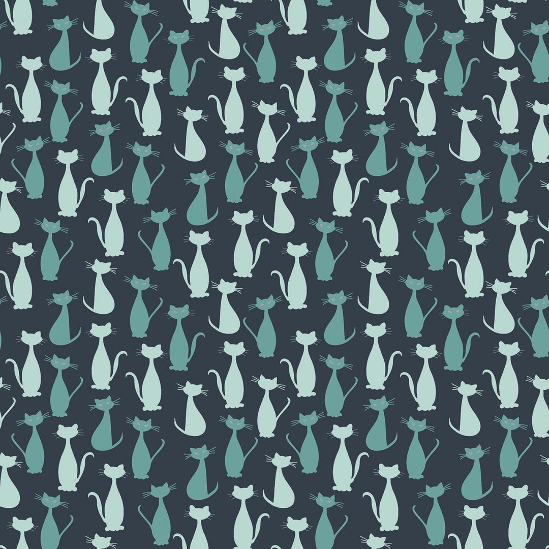 Cats Teal Sparkle From the Spooky Hollow Collection - Etsy