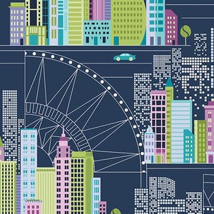 Cityscape Night From Benartex Contempo Fabrics - Etsy