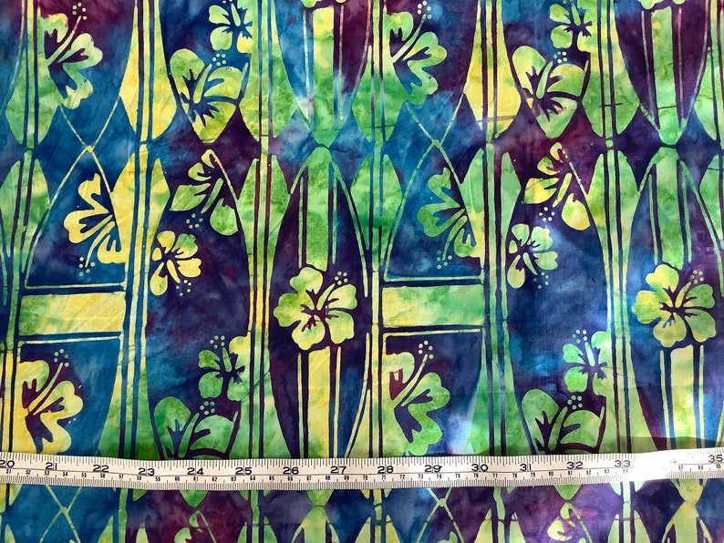 Surfboard With Hibiscus Batik Violet Colorway From Michael | Etsy