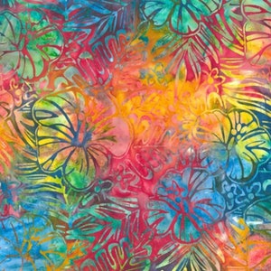 Hibiscus Artisan Batiks Totally Tropical by Lunn Studios - Etsy
