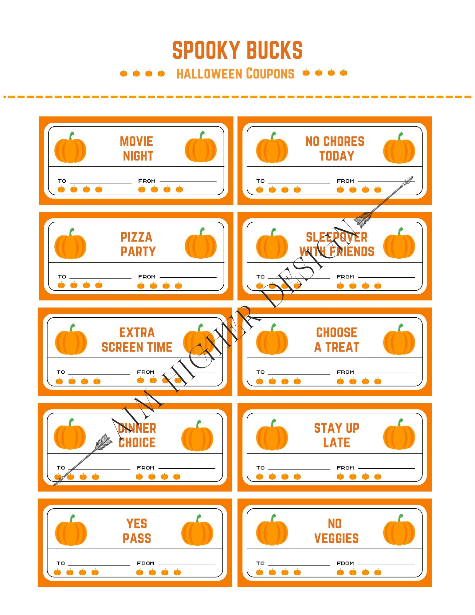 Spooky Savings: Halloween Printable Coupon Tickets - Etsy