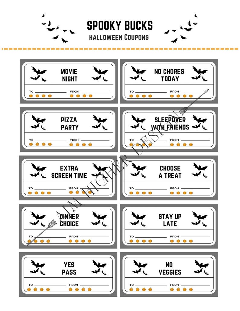 Spooky Savings: Halloween Printable Coupon Tickets - Etsy