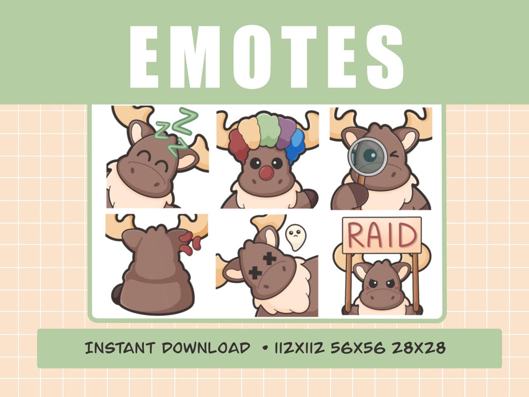 Moose Emotes Pack | Twitch, Discord, Youtube (digital Download) - Etsy