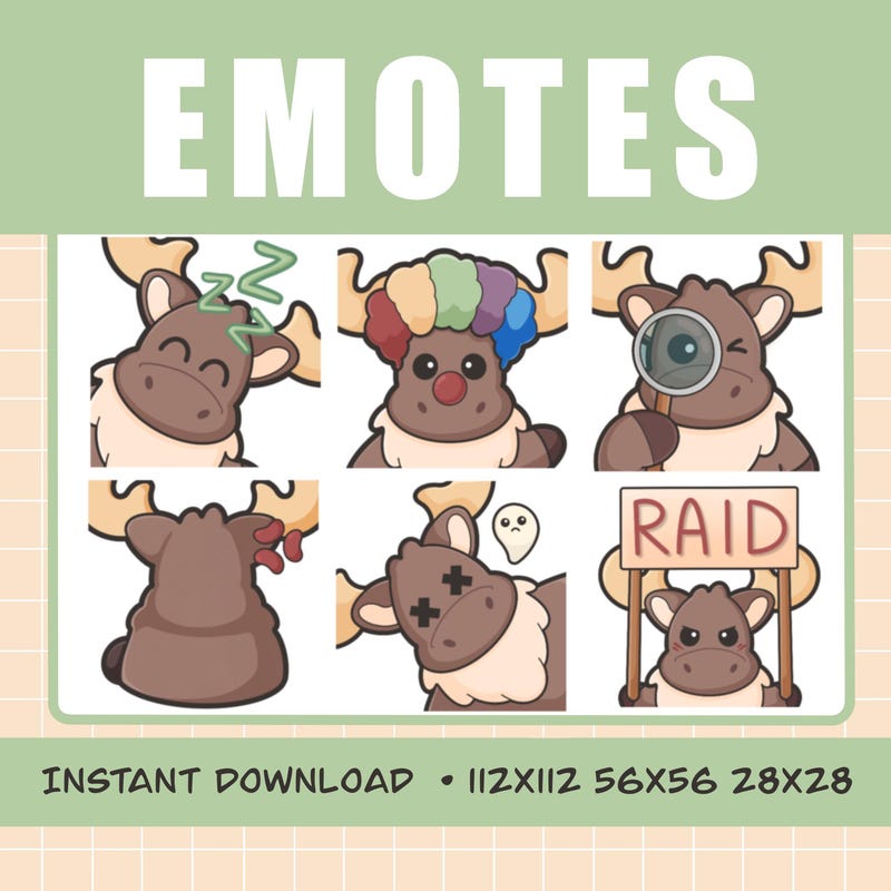 Cartoon Moose Sticker - Etsy