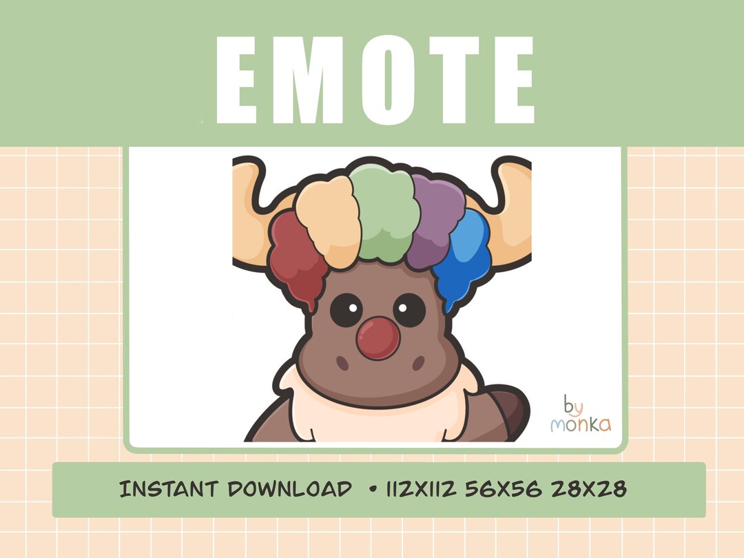 Clown Moose Emote: Funny Twitch/discord/youtube Emoji (digital Download ...