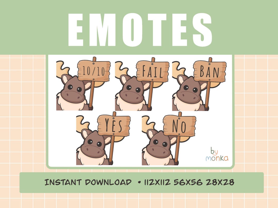 Kawaii Moose Banner Emote: Twitch/discord Streamer Digital Download - Etsy