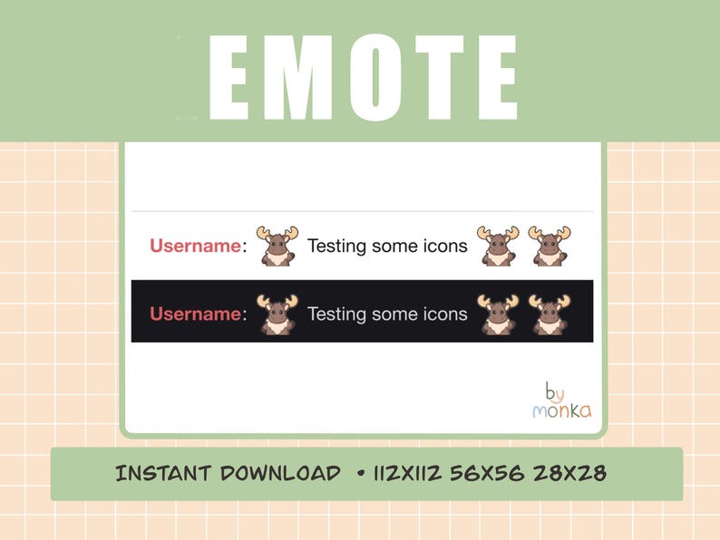 Kawaii Moose Hello Emote – Cartoon Twitch & Discord (digital Download ...