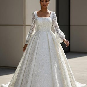 Luxury Custom Wedding Dress ,the Entire Dress is A Fluffy Pleated ...