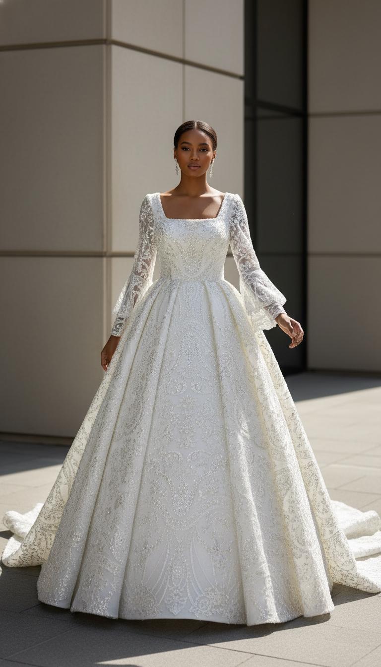 Luxury Custom Wedding Dress ,the Entire Dress is A Fluffy Pleated ...