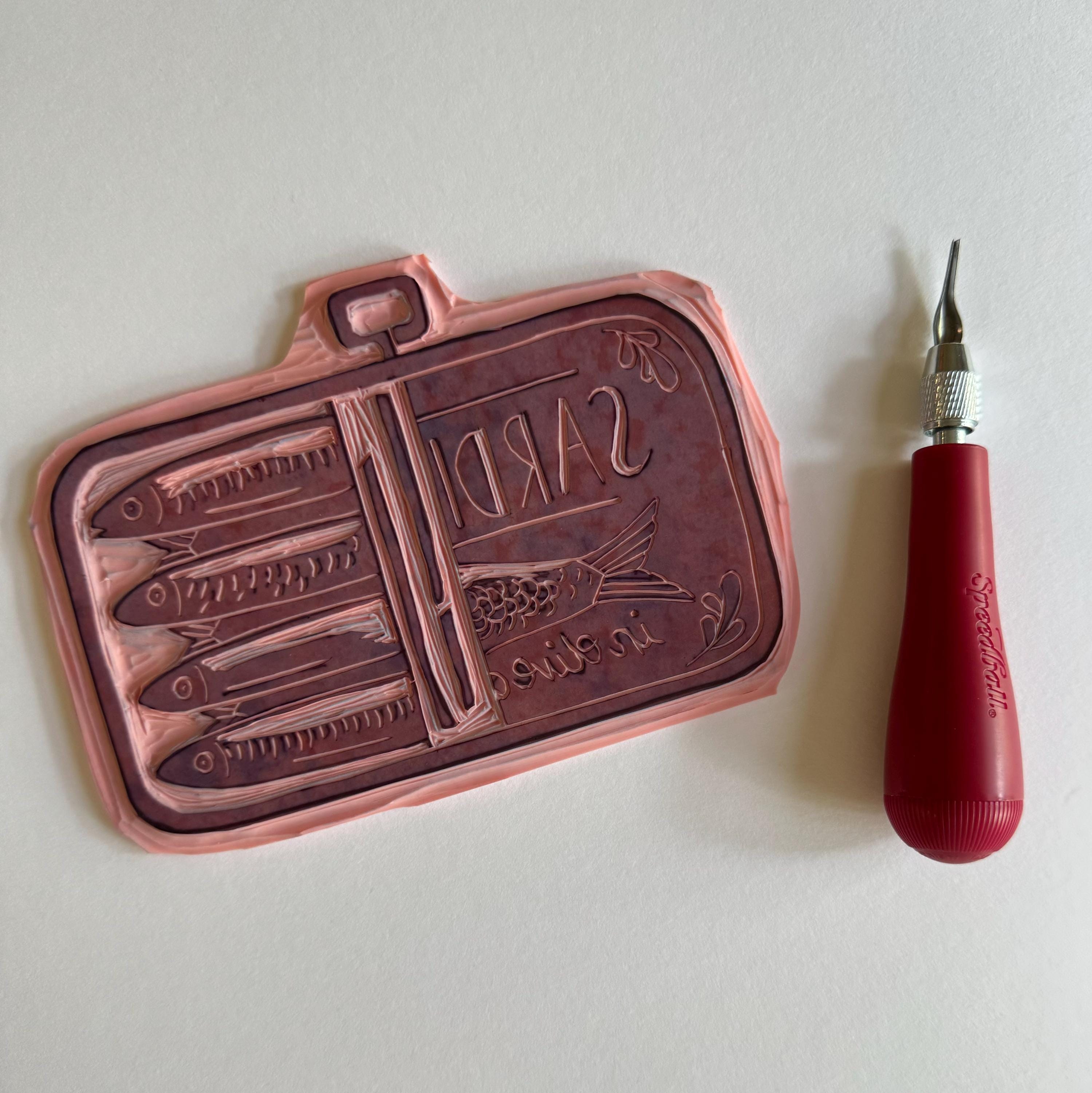 Tinned Fish Linocut Print | Sardines Print | Food Art | Original Art ...