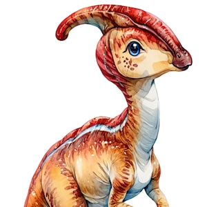 Parasaurolophus Dinosaur Watercolor Painting Wall Art Digital Print - Etsy