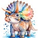 Triceratops Dinosaur Watercolor Painting Wall Art Digital Print - Etsy