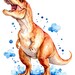 Tyrannosaurus Rex T-rex Dinosaur Watercolor Painting Wall Art Digital ...