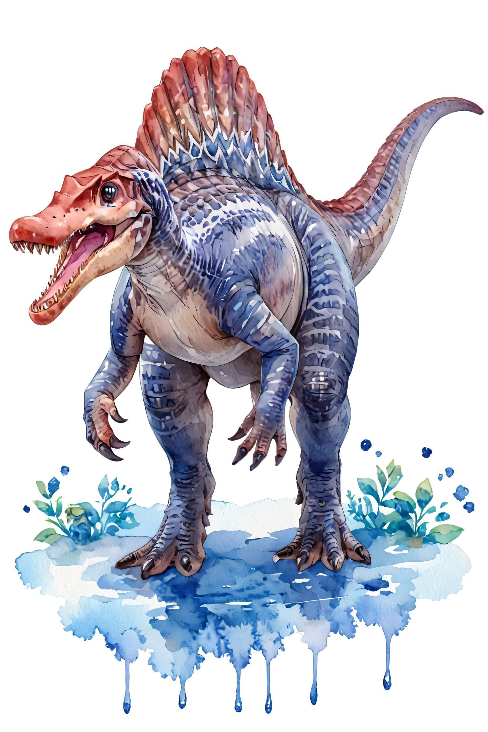 Spinosaurus Dinosaur Watercolor Painting Wall Art Digital Print - Etsy