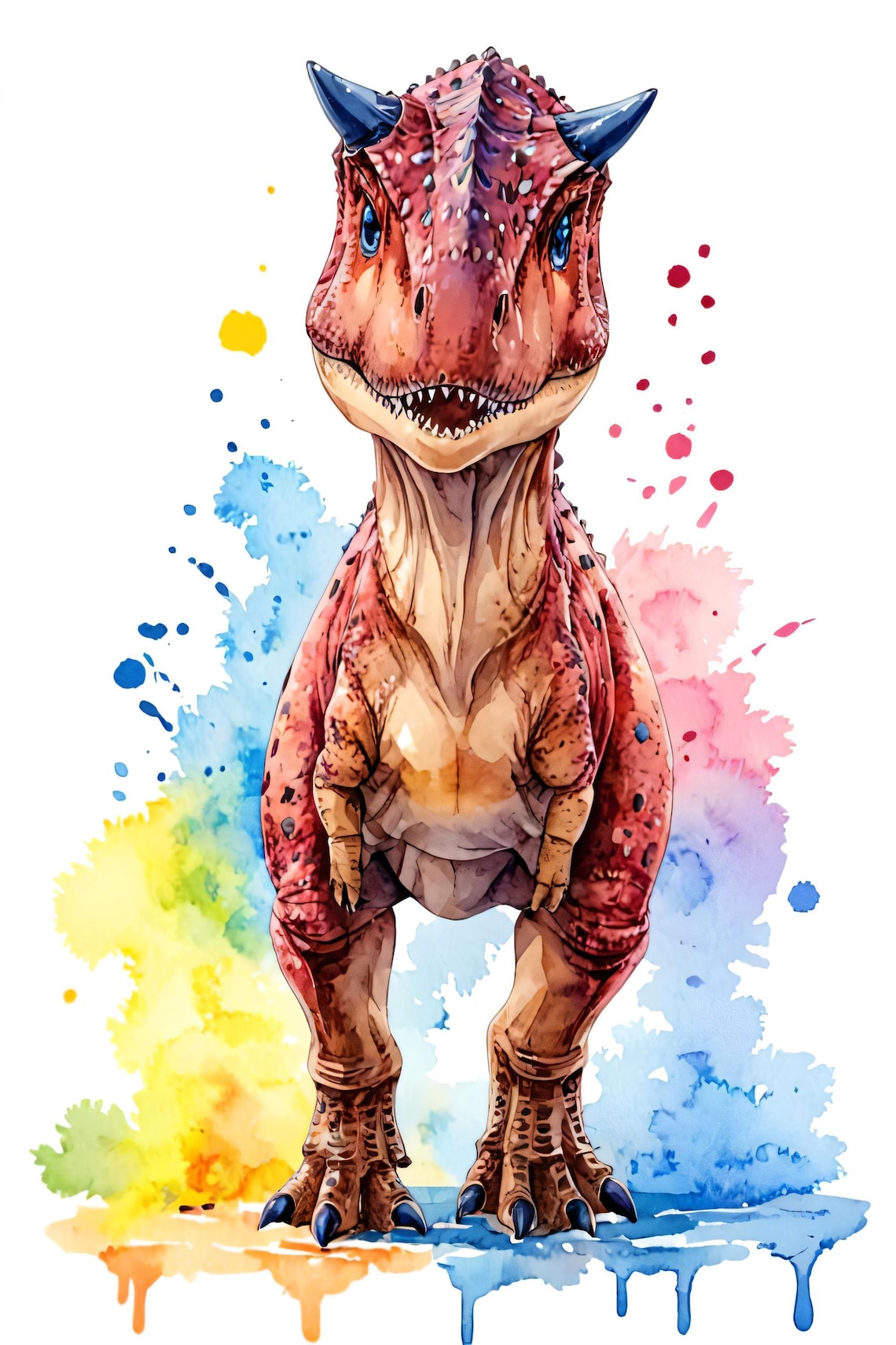 Carnotaurus Dinosaur Watercolor Painting Wall Art Digital Print - Etsy