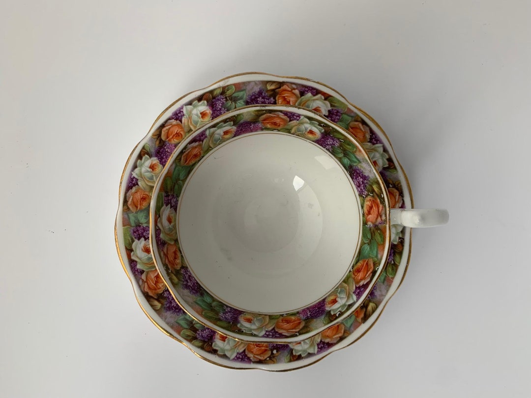 Vintage Royal Albert Crown China Teacup and Saucer - Floral Garland ...